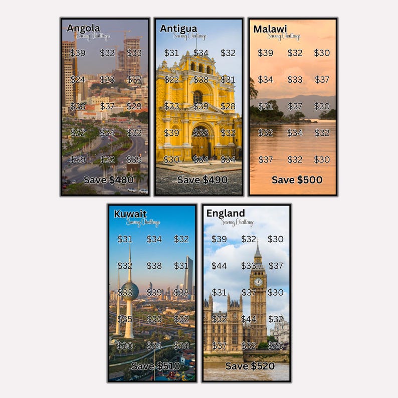 50 Country Travel Vacation Savings Challenge Budget Binder ...