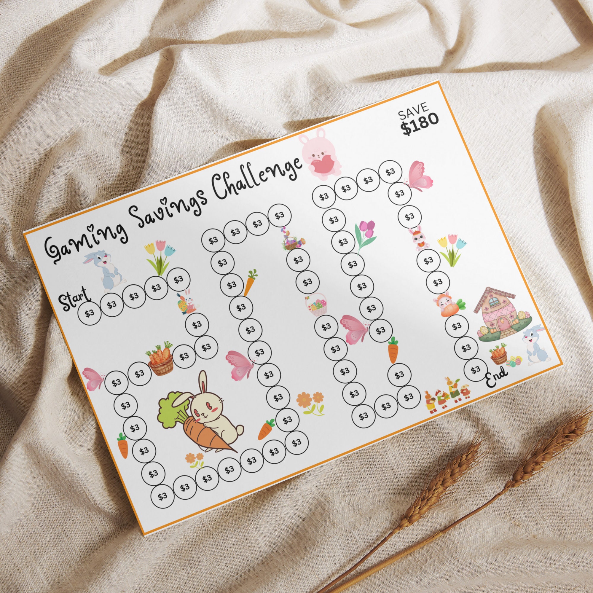 Kids Gaming Savings Challenge Printable, A5 Kids Saving Challenge ...