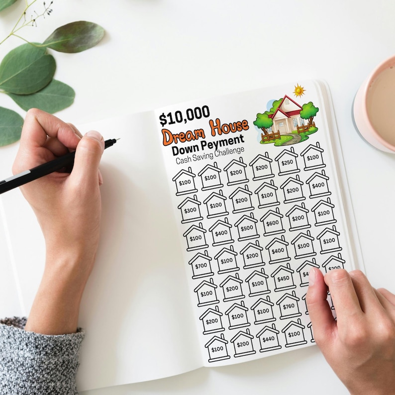 Dream House Savings Challenge Printable, Home Deposit Money Tracker, A4 ...