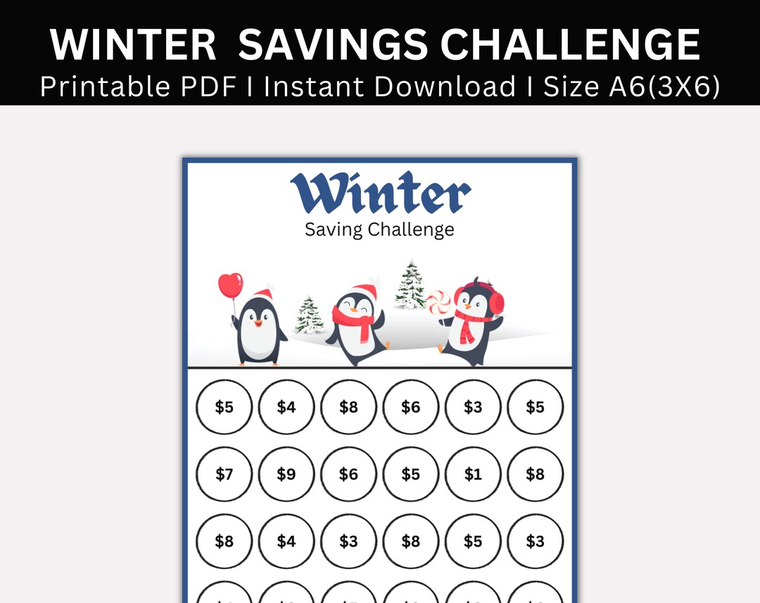 Winter Savings Challenge Printable, Cozy up to Financial Success ...