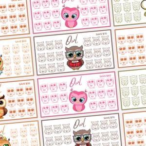 Owl Savings Challenge Printable, A6 Mini Owl Saving Challenge, Money ...