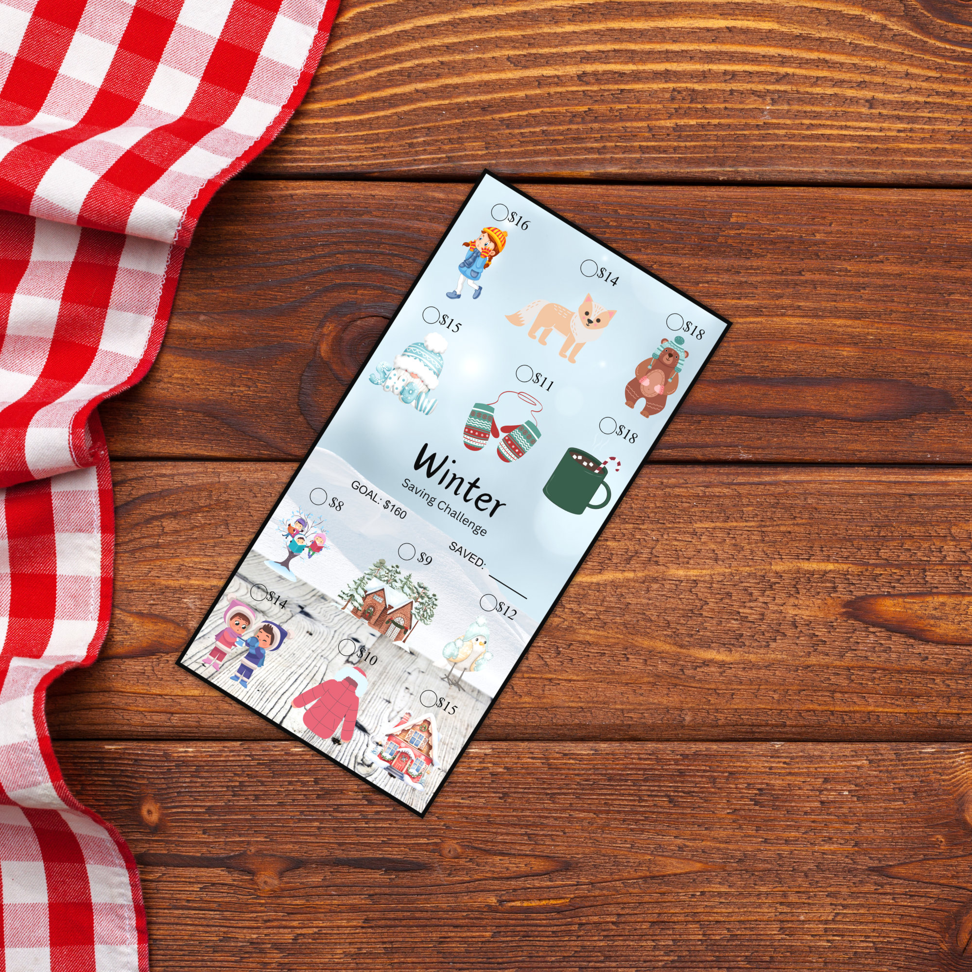 Winter Savings Challenge Printable A6, Winters Money Saving Challenges ...