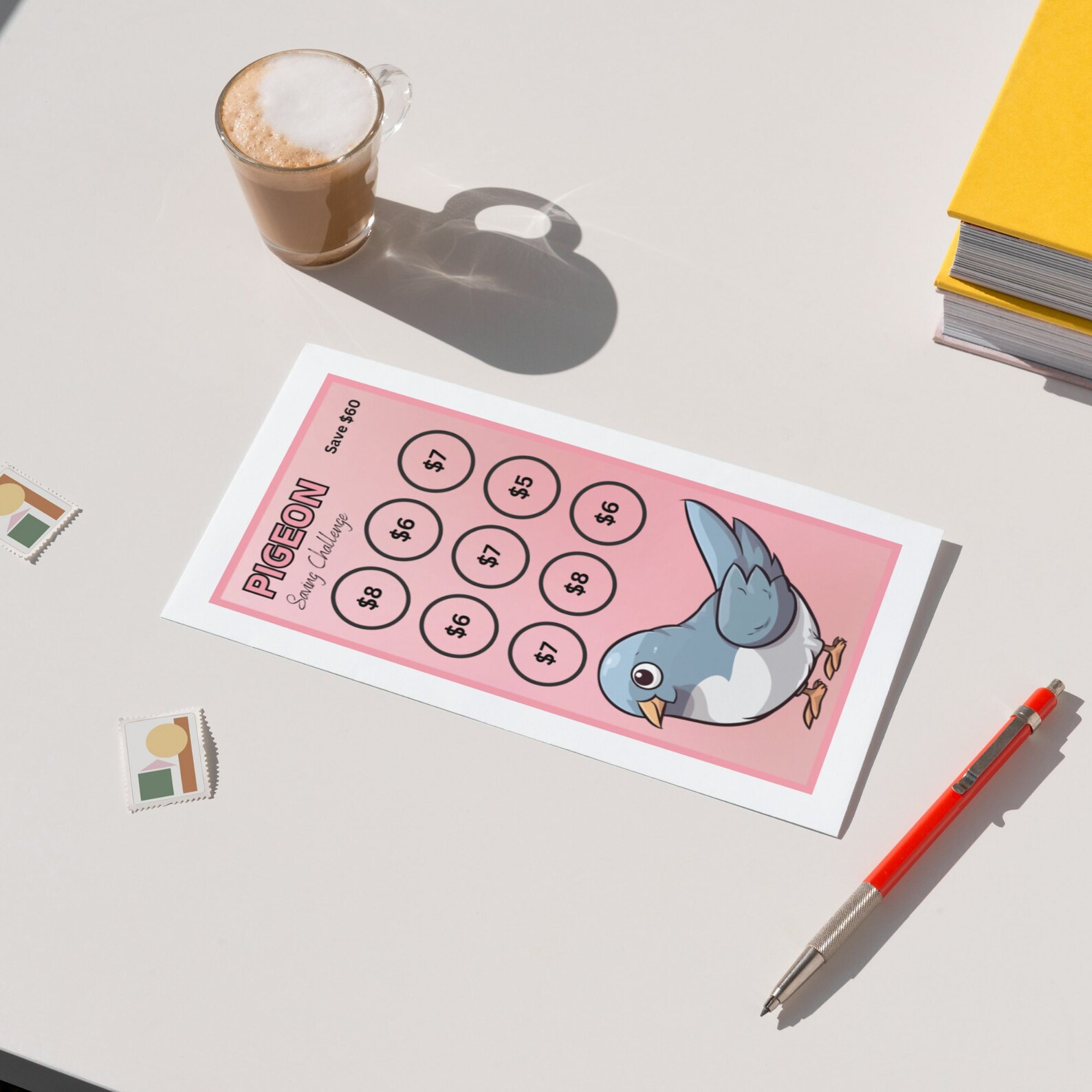 Pigeon Savings Challenge Printable, Mini A6 Pigeon Saving Challenge, A6 ...