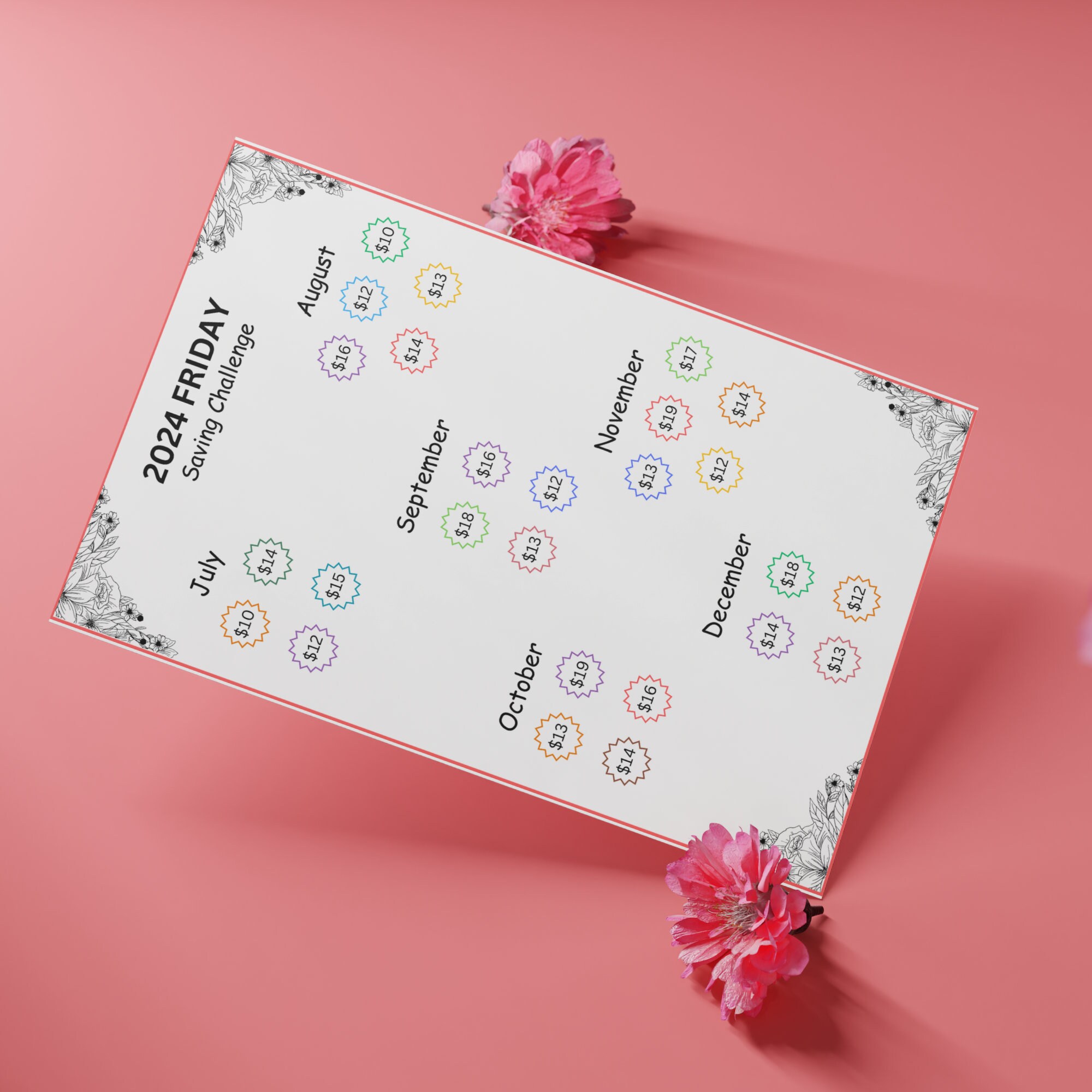 2024 Friday Savings Challenge Printable, Every Friday Saving Challenge ...