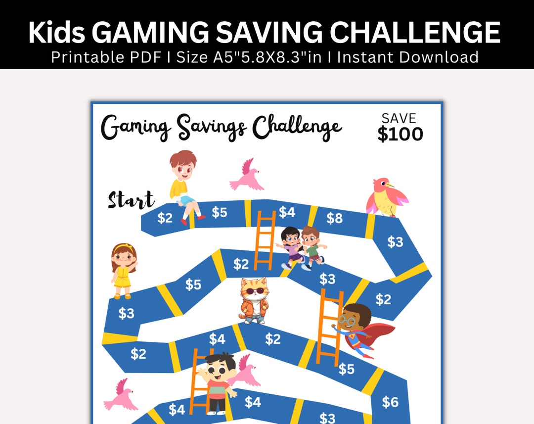 Kids Savings Game Board Challenge Printable A5 Mini Saving - Etsy