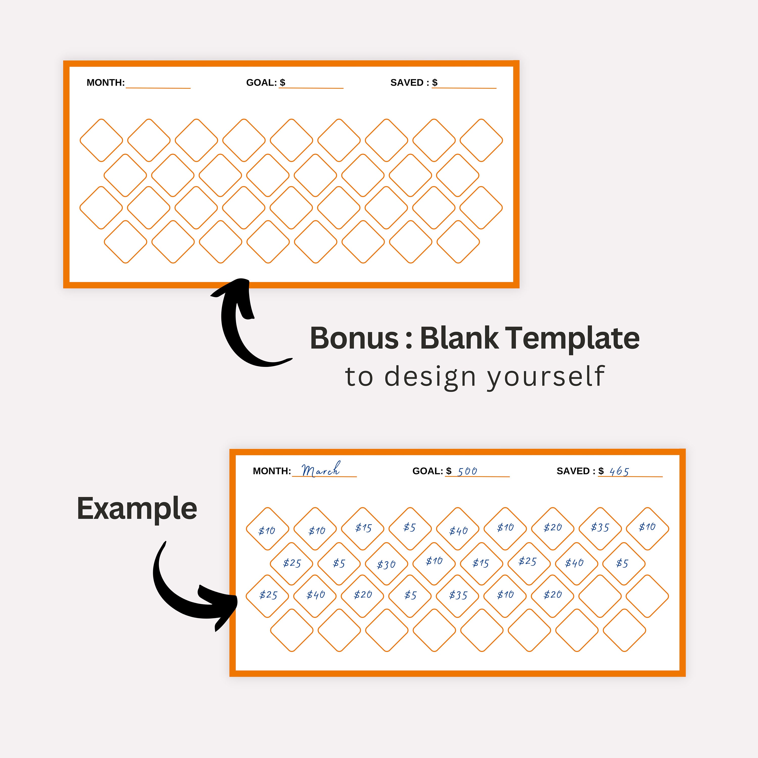 12-month Color Save A6 Savings Challenge Printable Bundle, Fits A6 ...