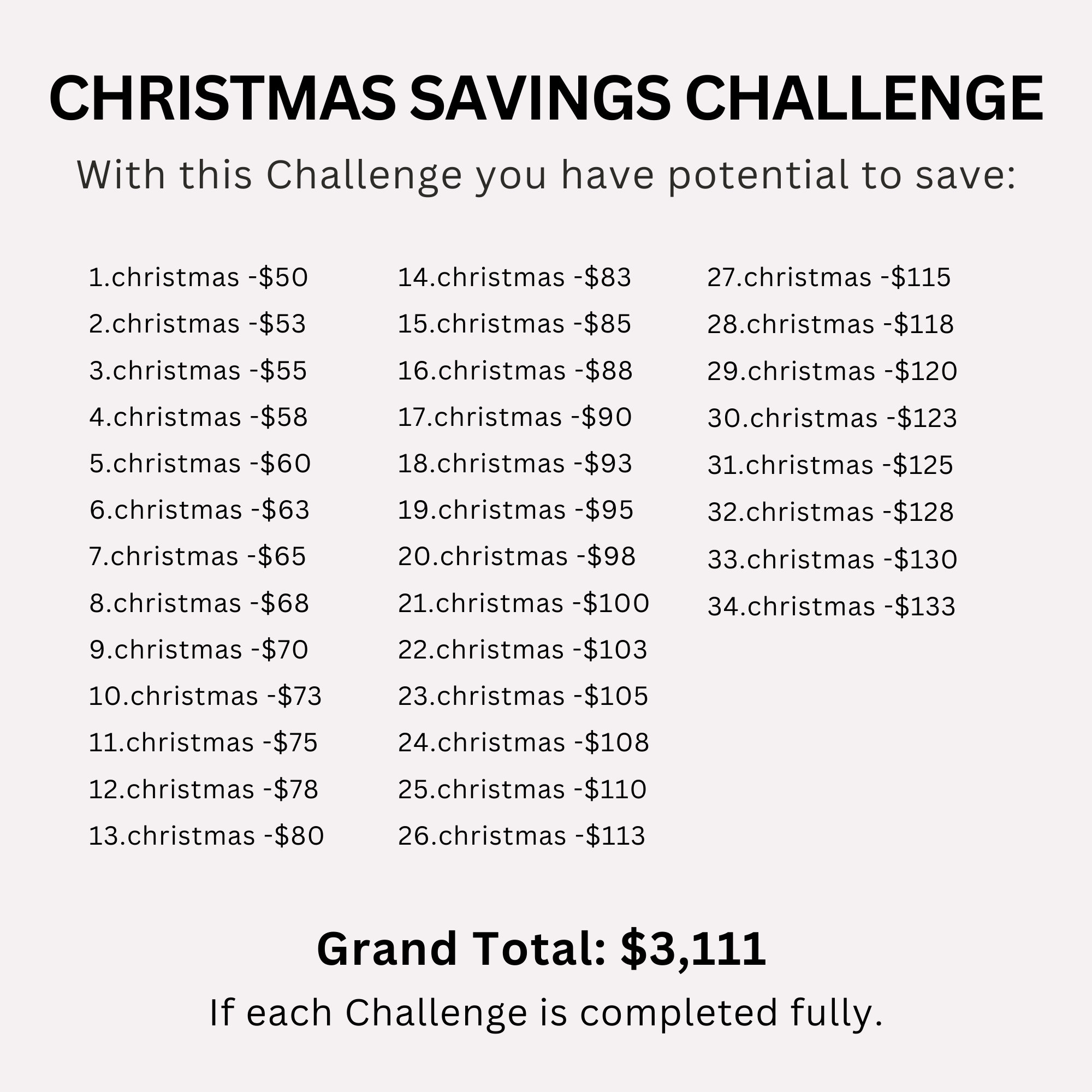 Christmas Savings Challenge Printable Bundle, Mini A6 Christmas Saving ...