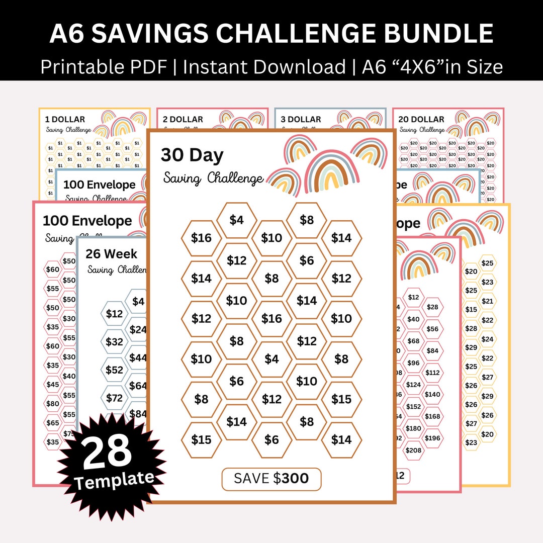 Saving Challenge Binder, Money Savings Challenge Printable, Mini Saving ...