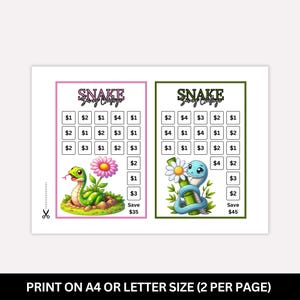 Snake Savings Challenge Printable Bundle, Mini A6 Snake Low Income ...