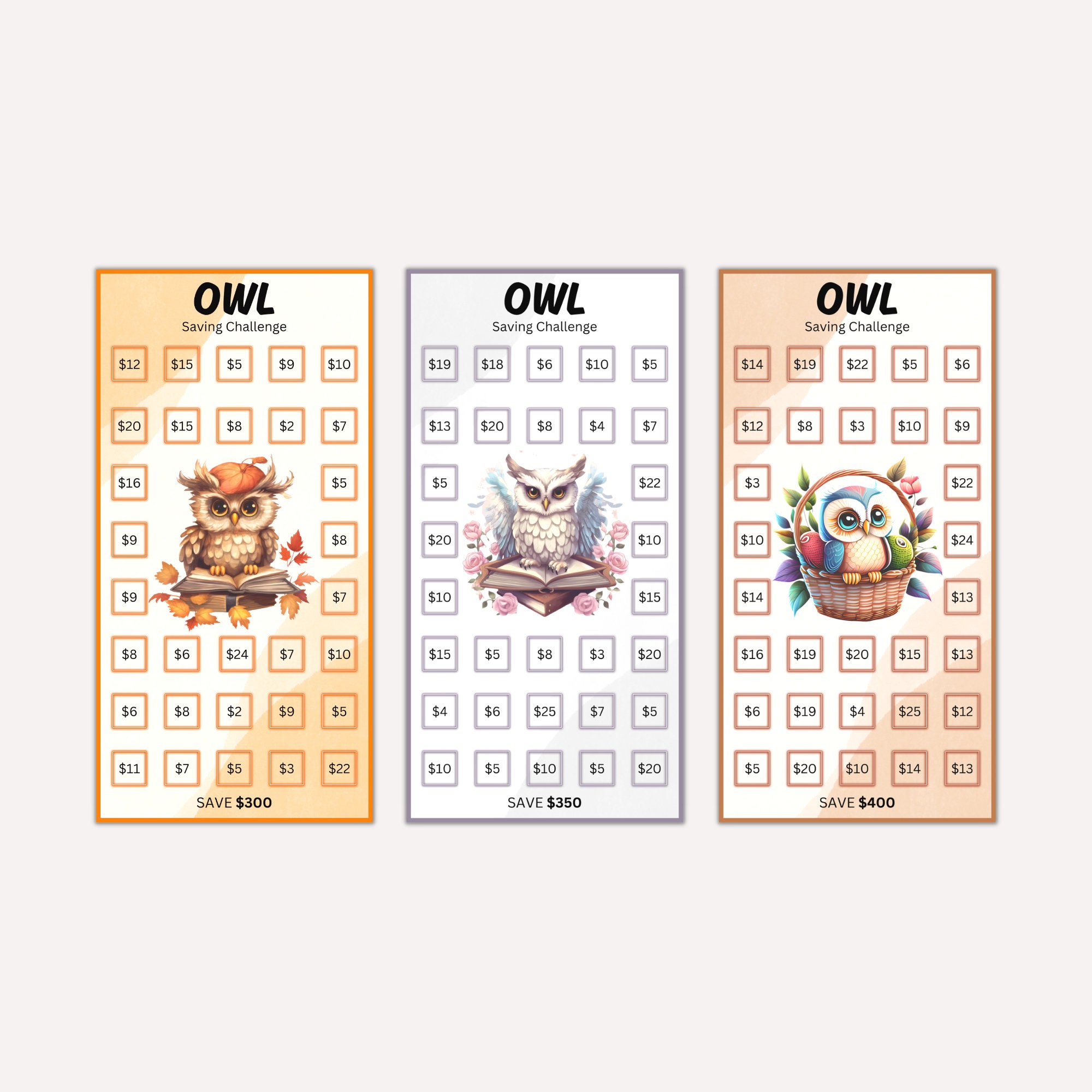 Owl Savings Challenge Printable, A6 Mini Owl Saving Challenge, Money ...