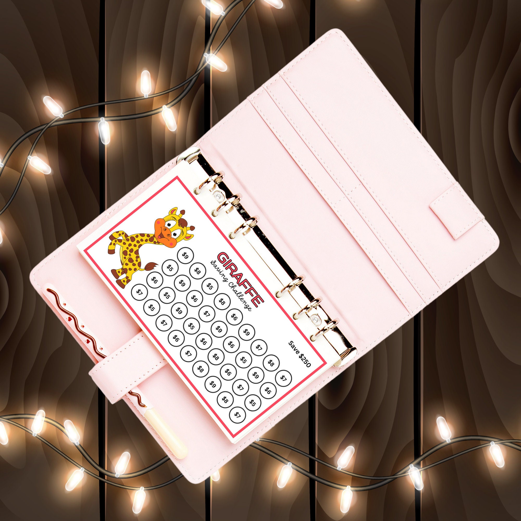 Giraffe Savings Challenge Printable, Animal Mini A6 Giraffe Saving ...