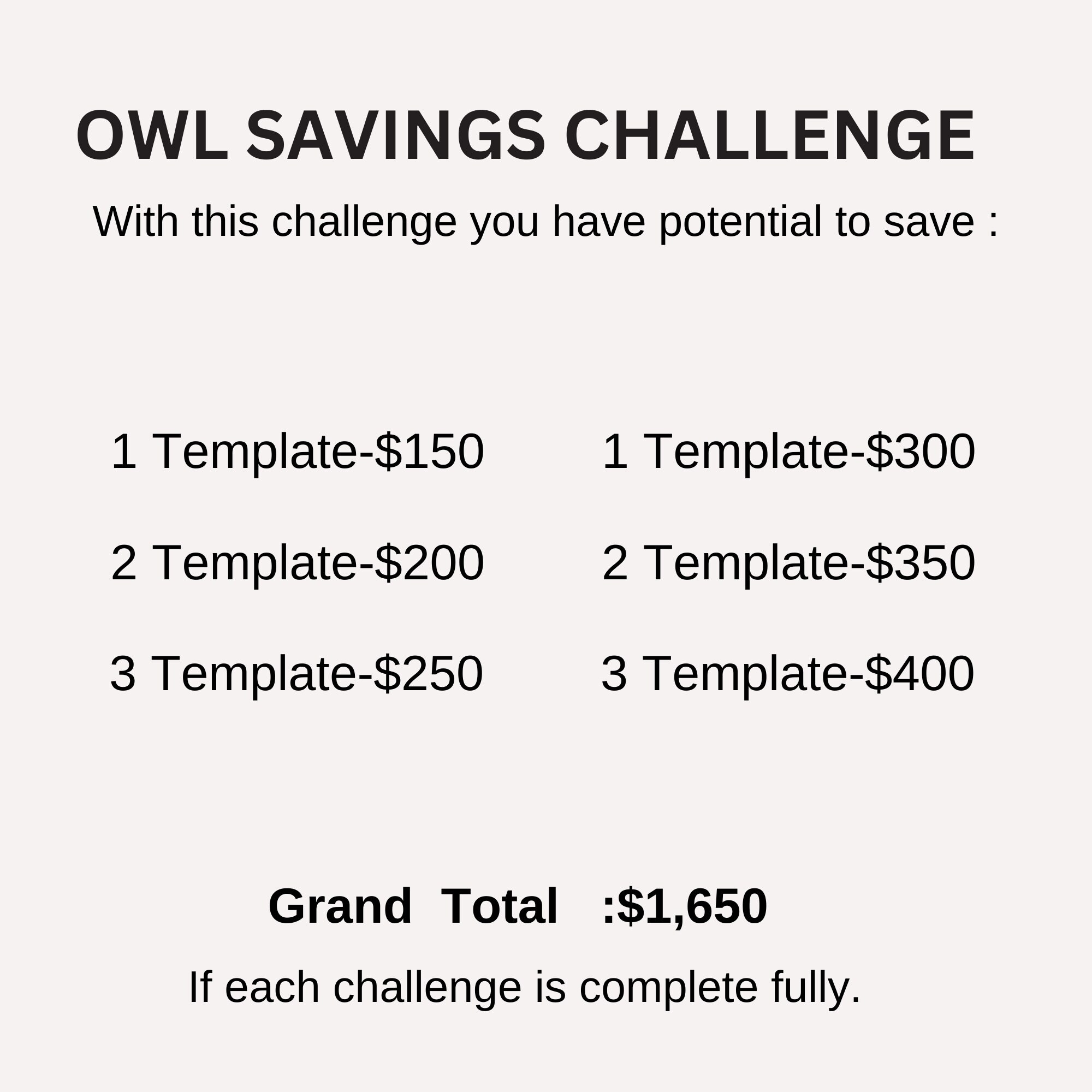Owl Savings Challenge Printable, A6 Mini Owl Saving Challenge, Money ...