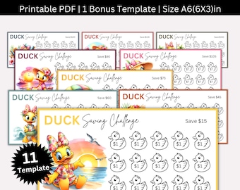 Duck Savings Challenge Printable, Mini A6 Duck Saving Challenges, Ducks ...