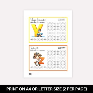 Alphabet Low Income Savings Challenge Printable, Alphabet Saving ...