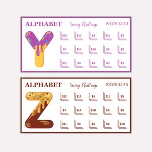 Alphabet Low Income Savings Challenge Printable Bundle, A6 Mini ...
