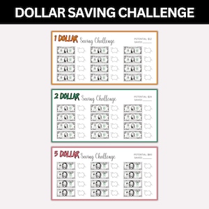 Mini US Dollar Savings Challenge Printable, A6 Low Income Saving ...