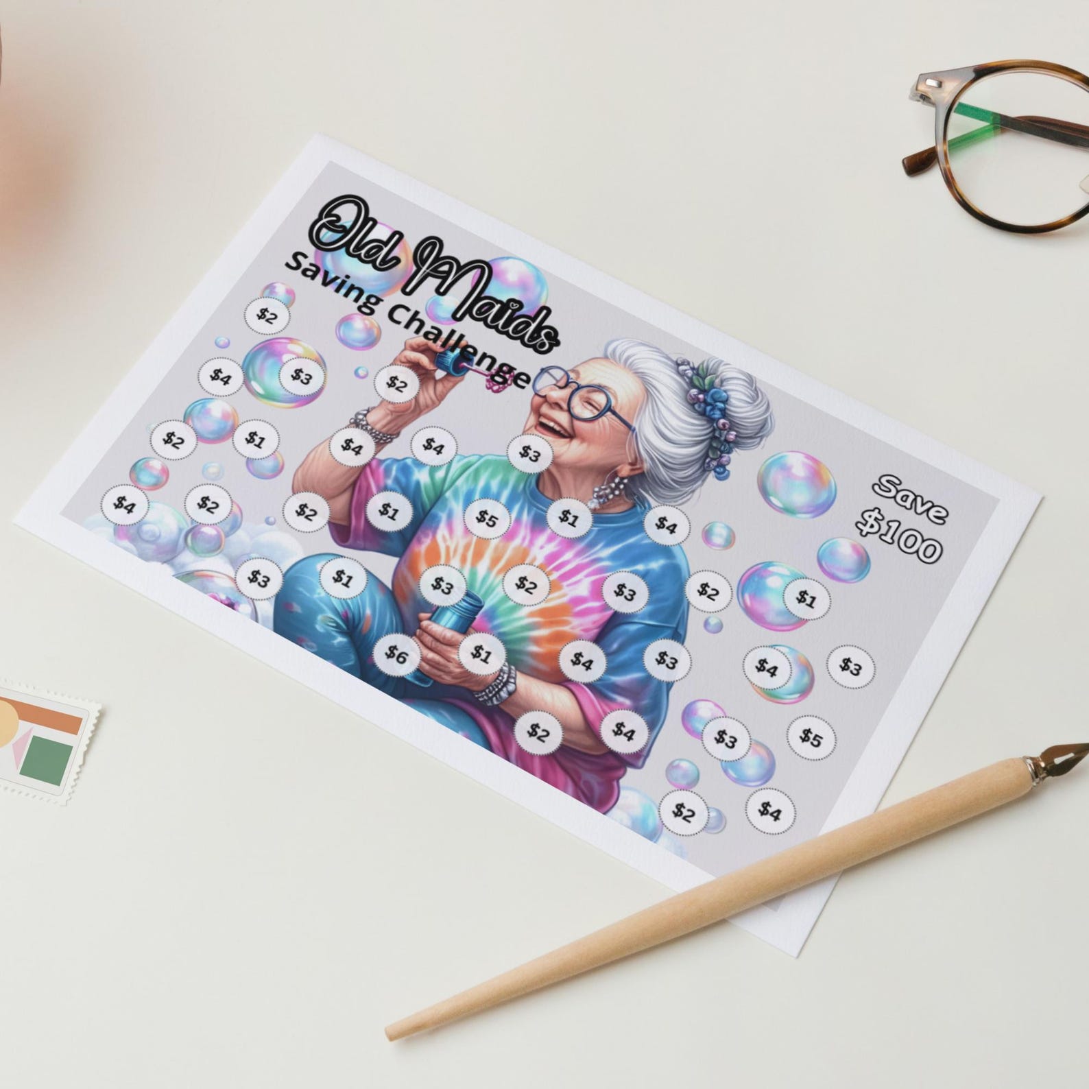 Mini Old Maids Savings Challenges Pack Printable Bundle, Senior Citizen ...