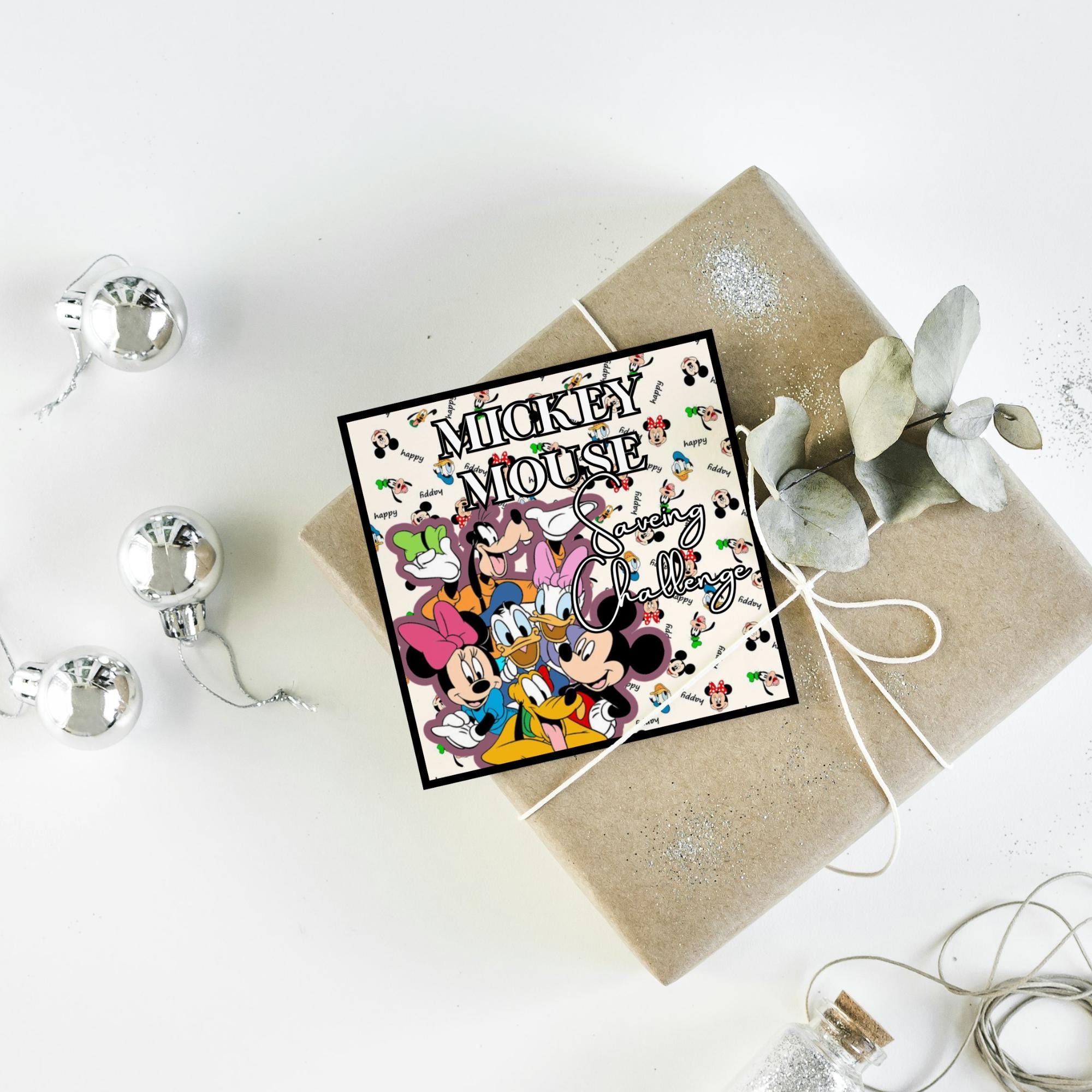 Cute Mickey Mouse Savings Challenge Printable, A6 Cash Envelope Insert ...