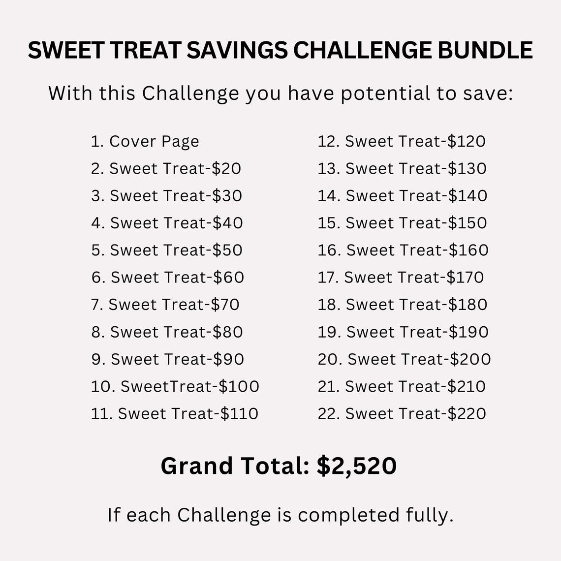 Sweet Treat Savings Challenge Printable Bundle, Cute Dessert Saving ...