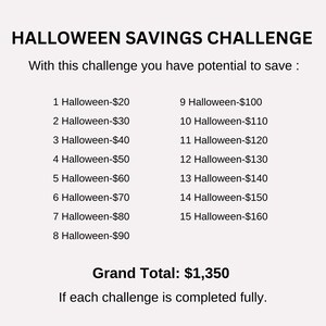 Halloween Savings Challenge Printable Bundle, Low Income Spooky Saving ...