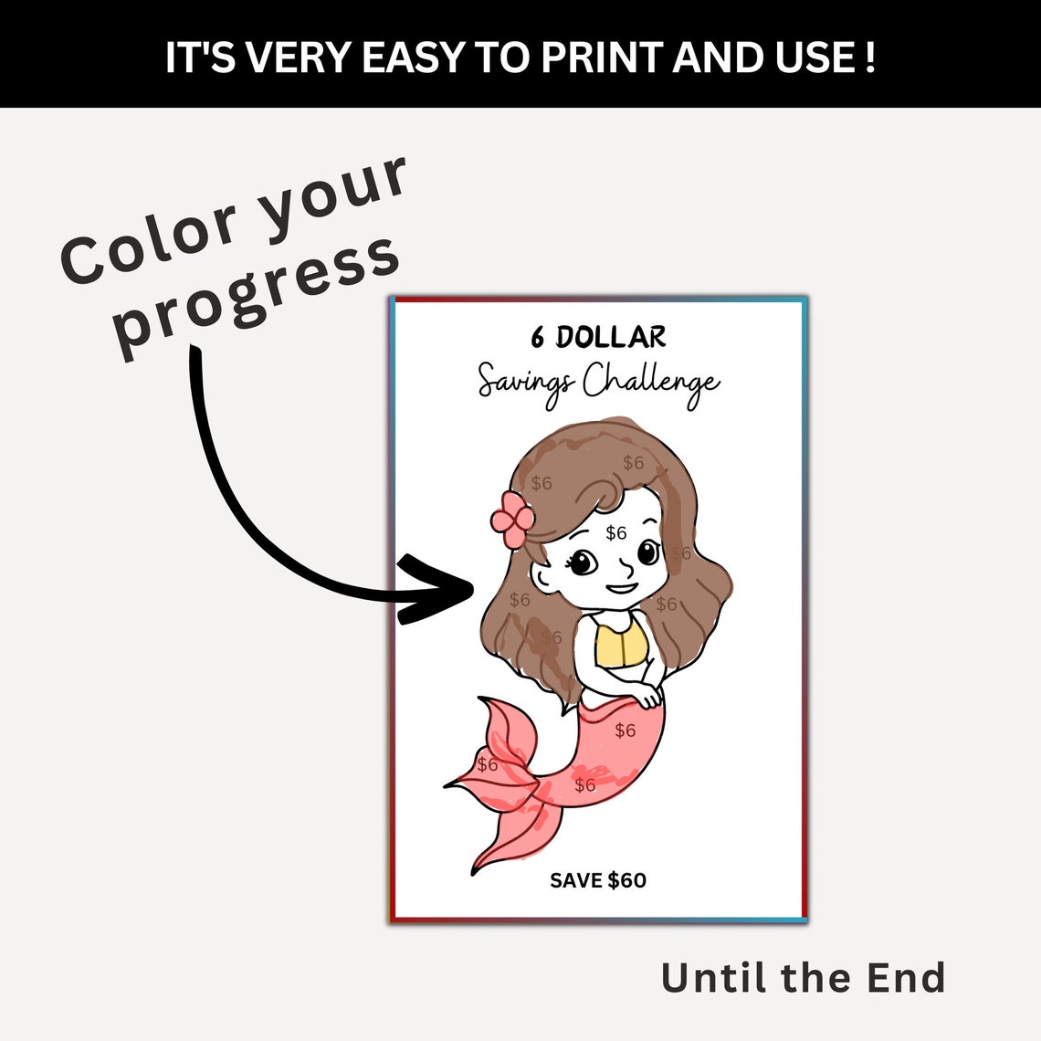 Coloring Savings Challenge Printable Bundle, Mini A6 Low Income Saving ...