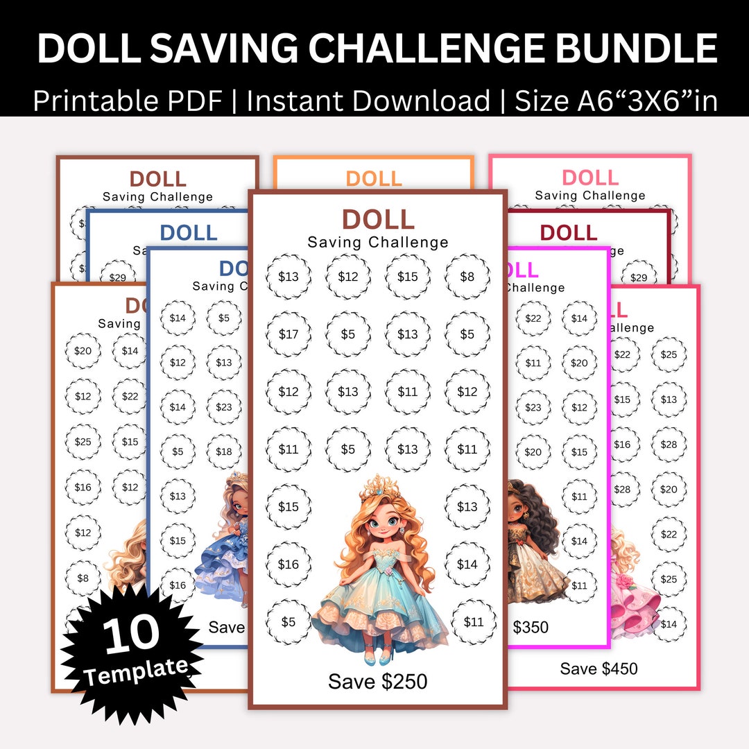 Doll Savings Challenge, Doll Money Saving Challenge, Money Savings ...