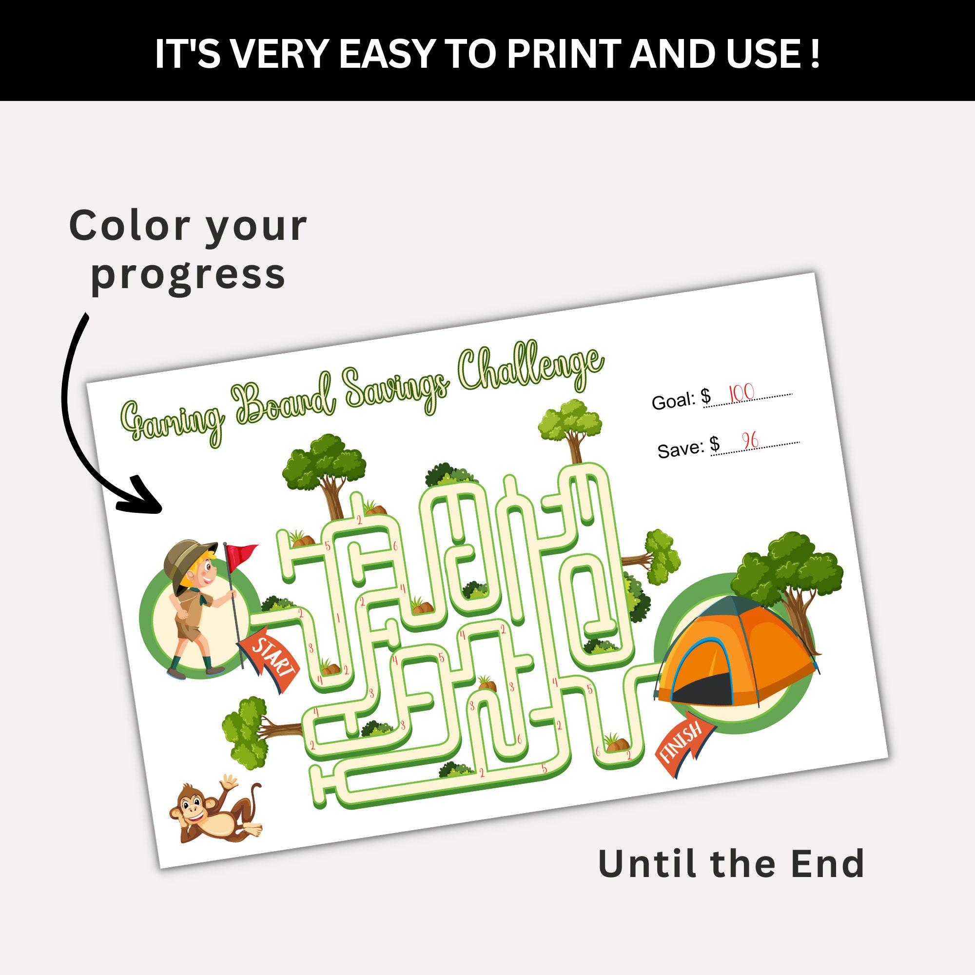 Gaming Board Savings Challenge Printable, A6 Mini Saving Challenges ...