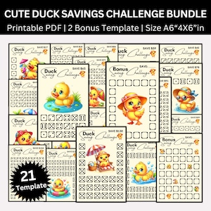 Get Your Ducks Themed Savings Challenge Bundle, Mini A6 Duck Saving ...