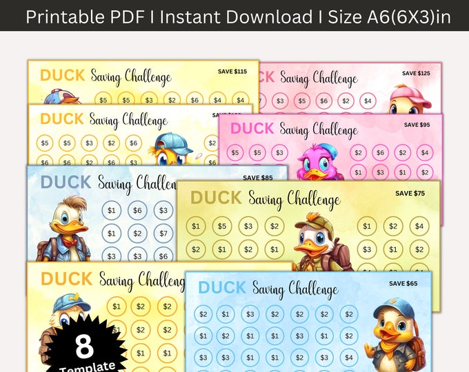Duck Savings Challenge Printable, Get Your Mini A6 Ducks Saving ...