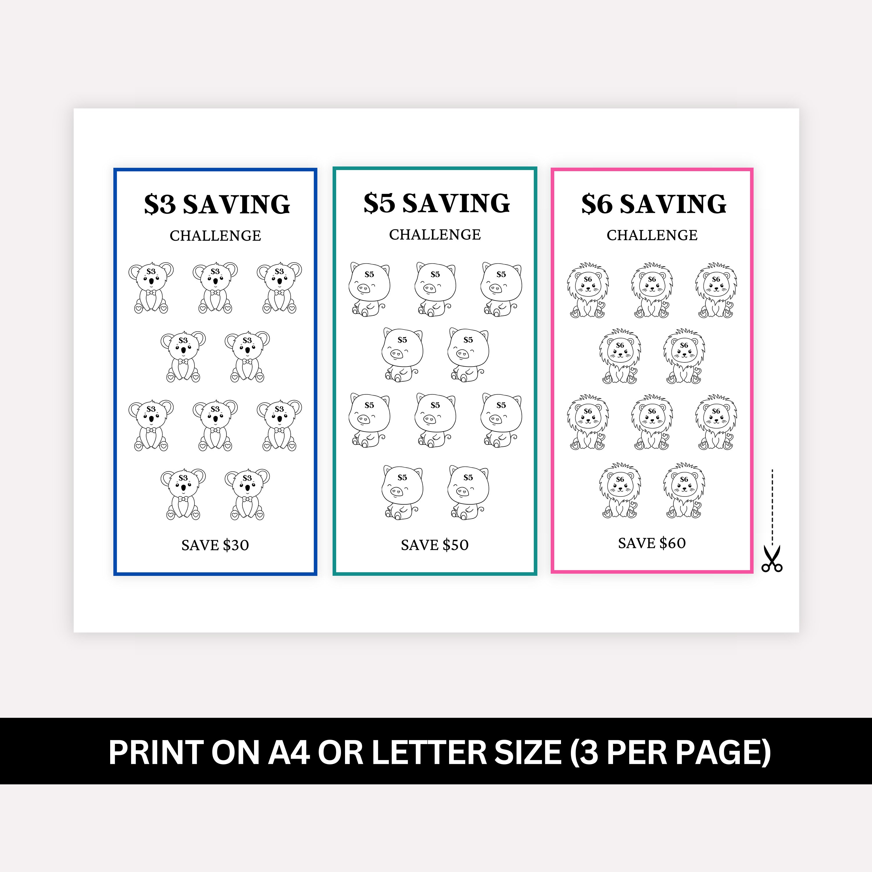 Kids Savings Challenge Printable, Mini A6 Kids Coloring Book for Saving ...