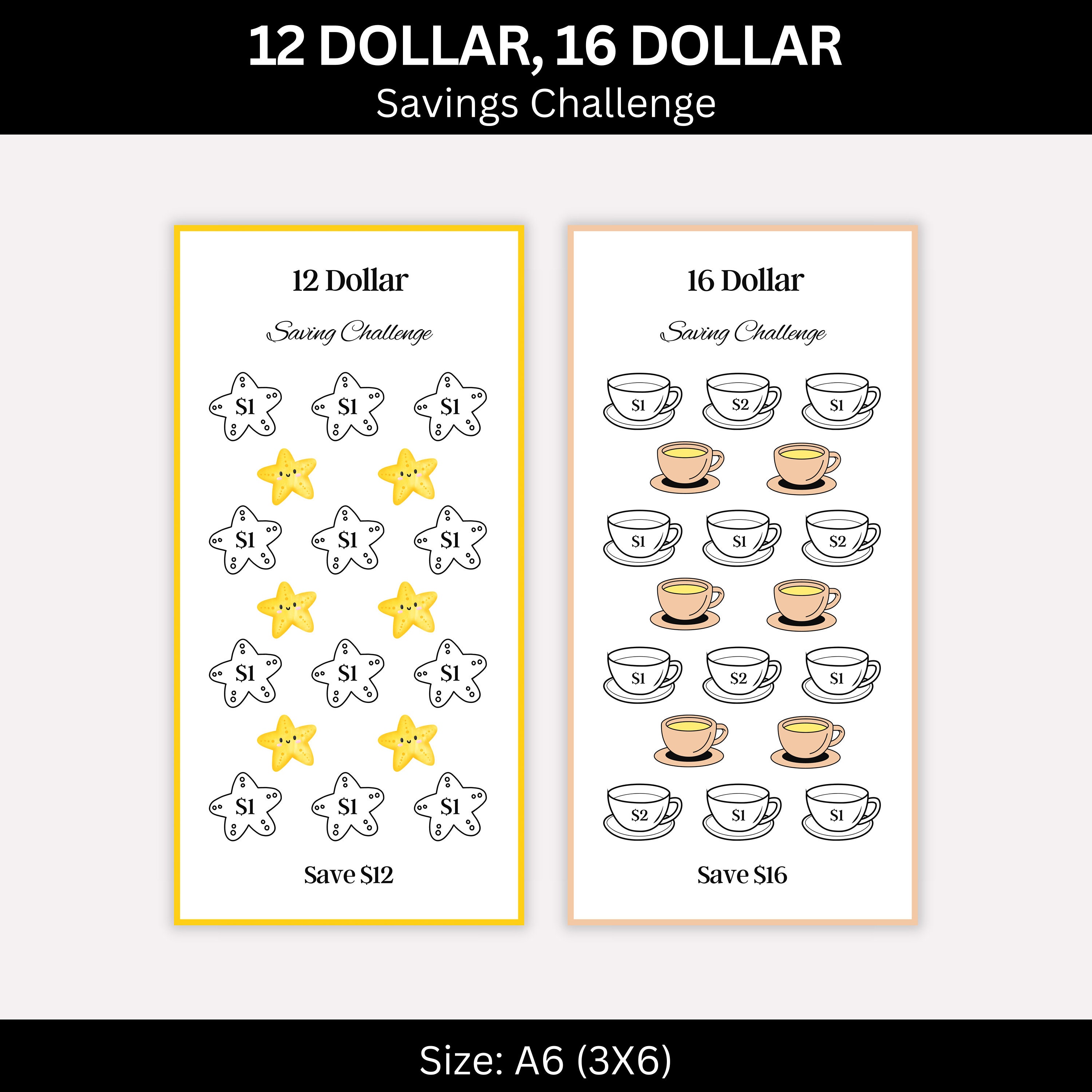 Kids Money Savings Challenge Printable, A6 Kids Mini Saving Challenges ...