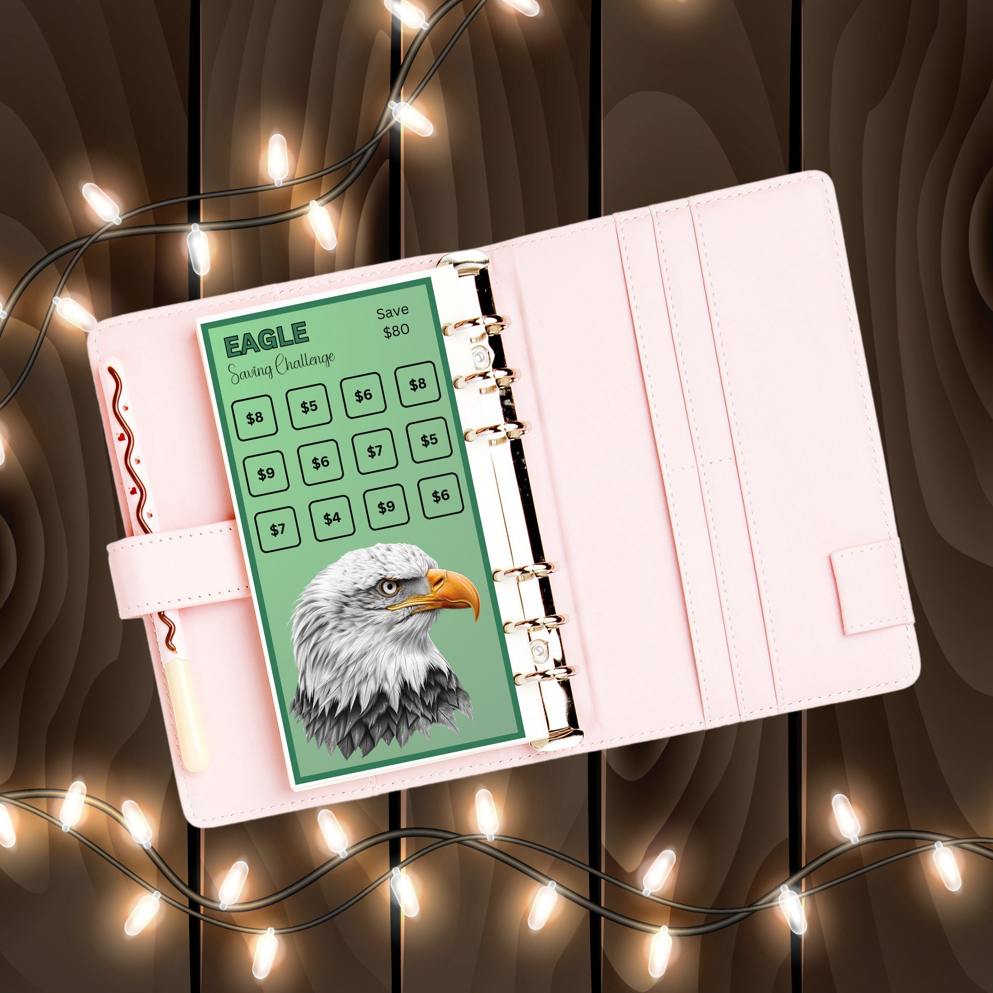 Eagle Savings Challenge Printable, Mini A6 Eagles Saving Challenge, A6 ...