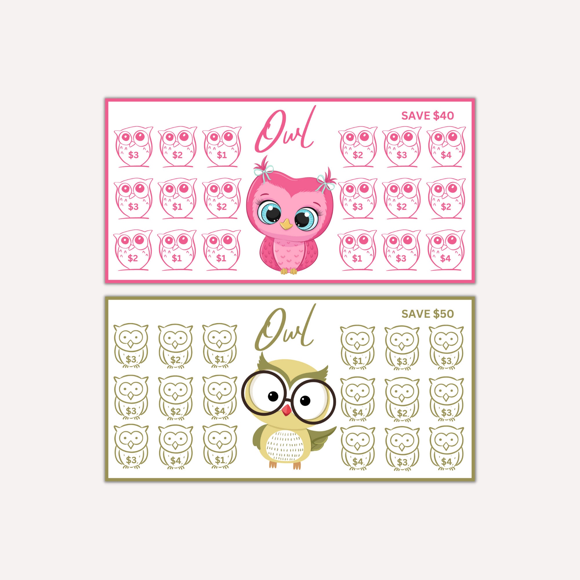 Owl Savings Challenge Printable, A6 Mini Owl Saving Challenge, Money ...