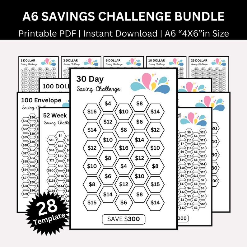 Savings Challenge Binder, Money Savings Tracker Printable, Mini Saving ...