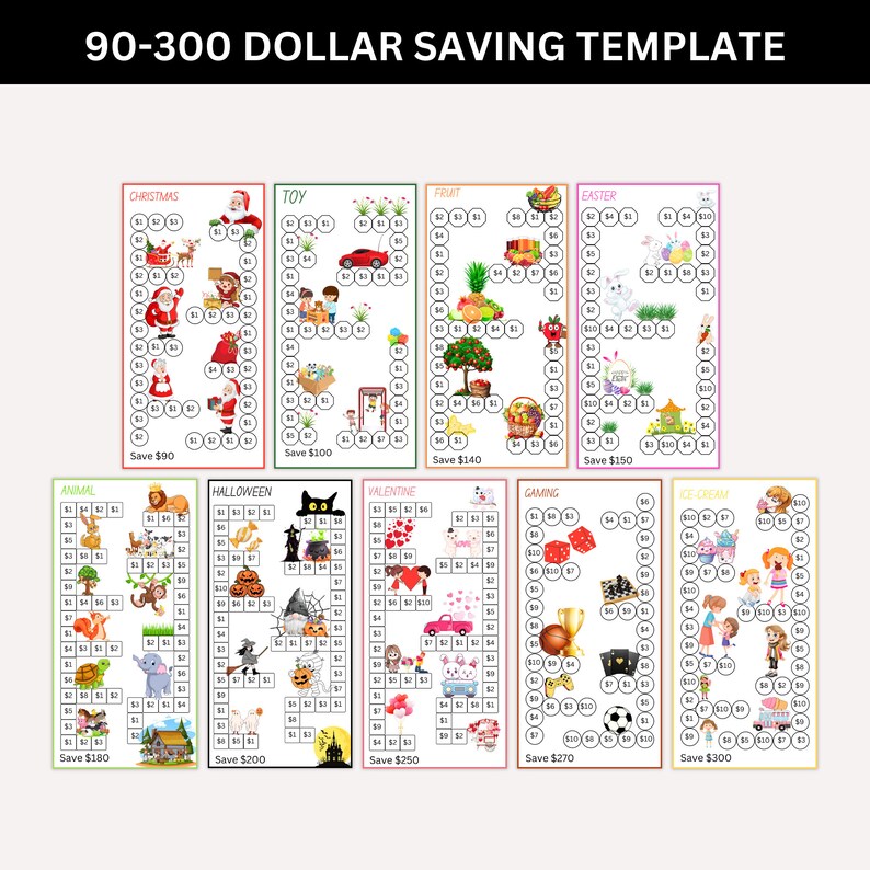 Kids Savings Challenge Printable Mega Bundle, A6 Mini Kids Saving ...