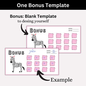 Zebra Savings Challenge Printable Bundle, Mini A6 Animal Saving ...