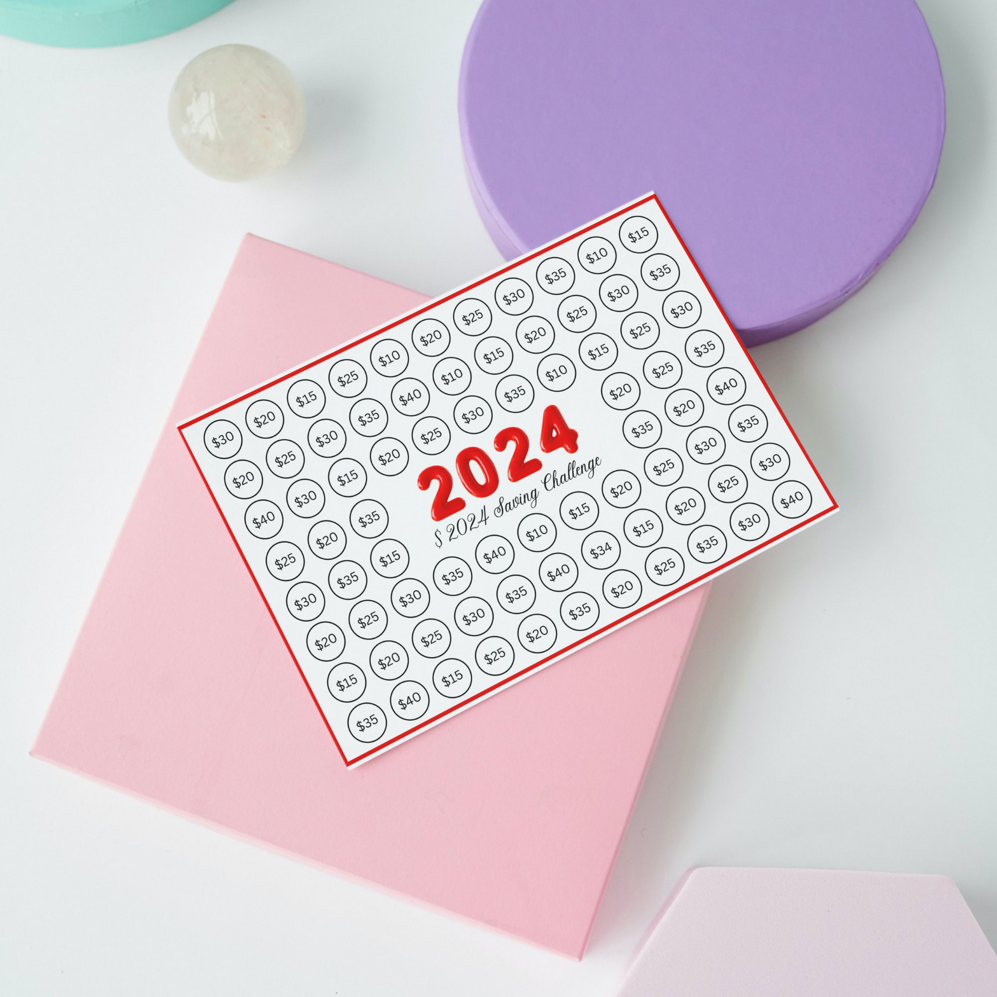 2024 Saving Challenge Printable, Save 2024 in 2024, 2024 Money Saving ...