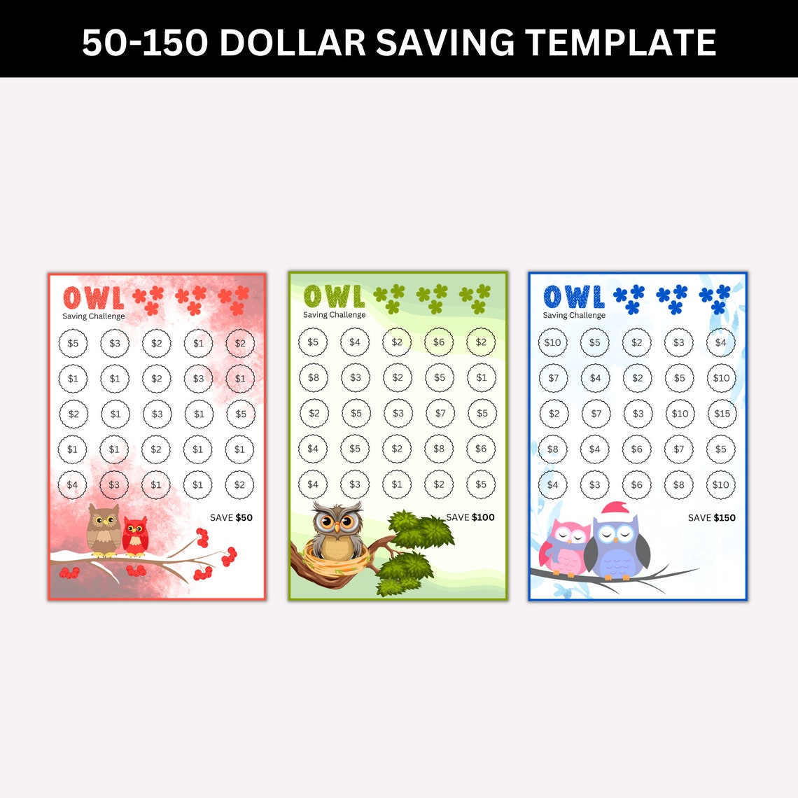 Ultimate Mega Owl Mini Savings Challenge Printable Bundle, Owl Money ...