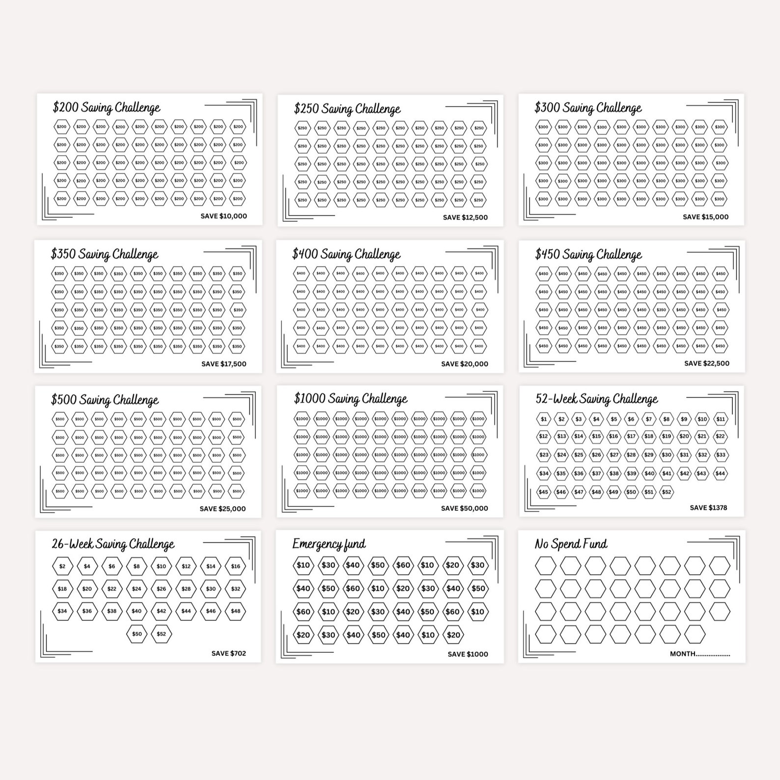 Ultimate Savings Challenge Mega Bundle Printable, A6 Mini Saving ...