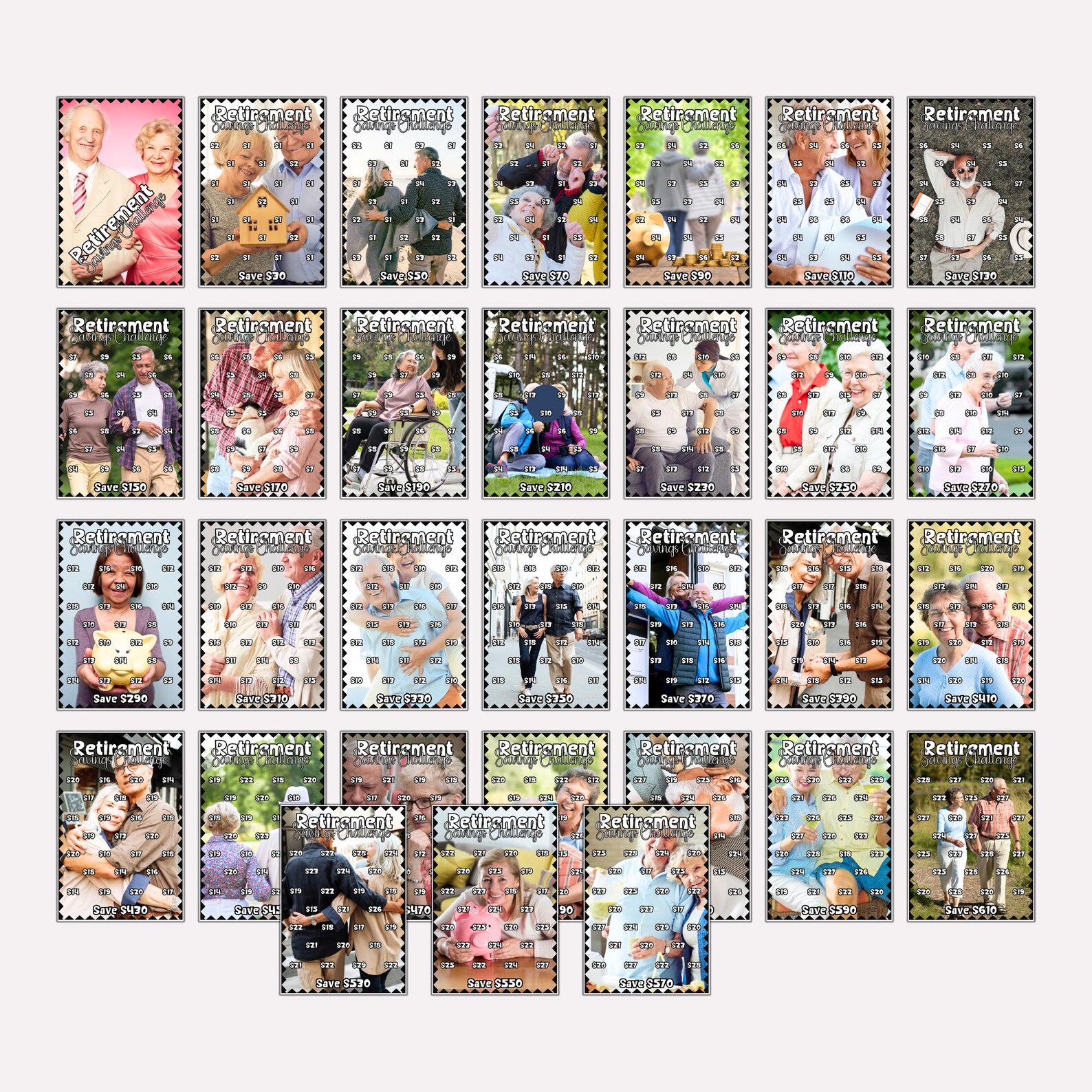 Ultimate Mega Old Age Savings Challenge Printable Bundle, Senior ...
