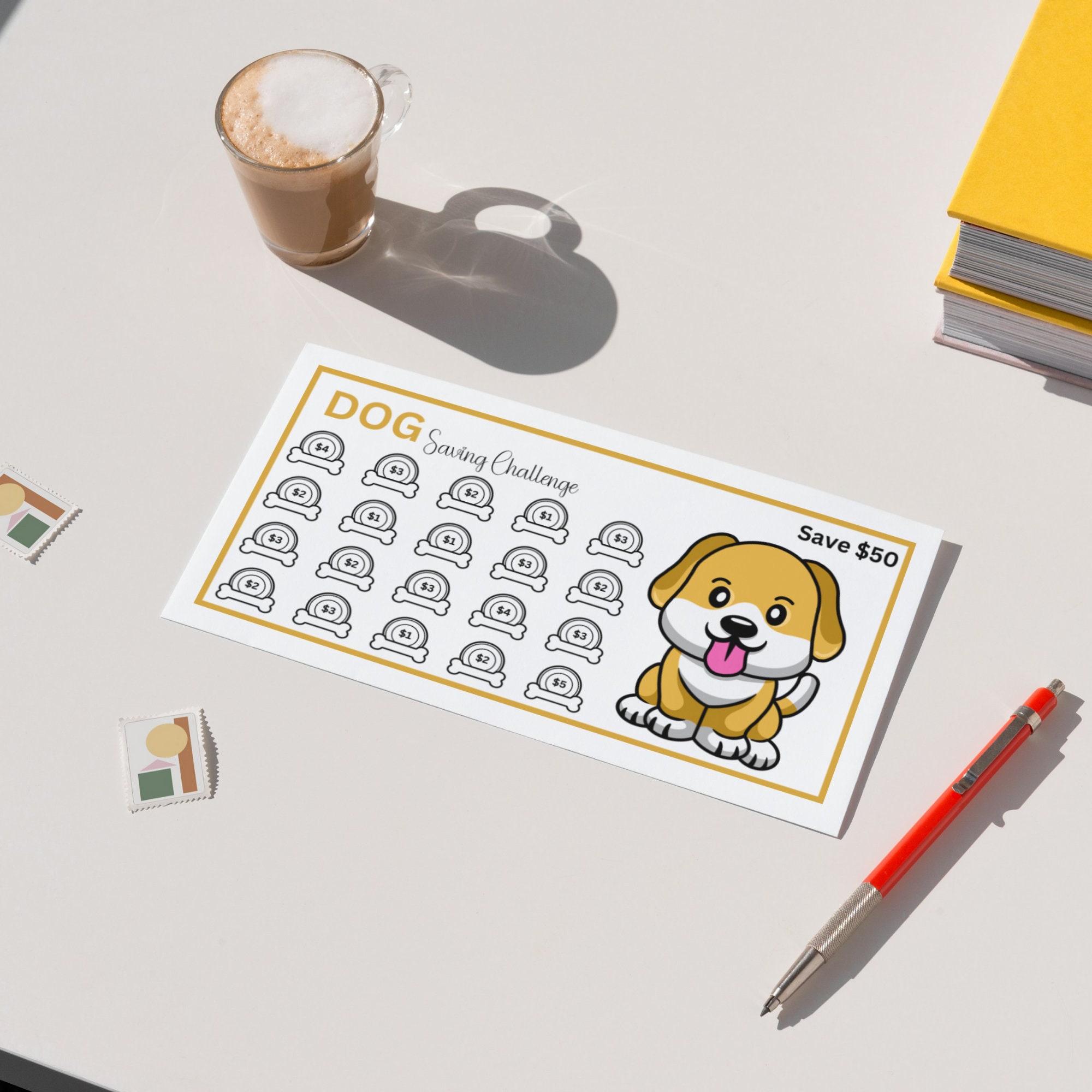 Puppy Themed Savings Challenge Printable, Mini A6 Dog Saving Challenges ...