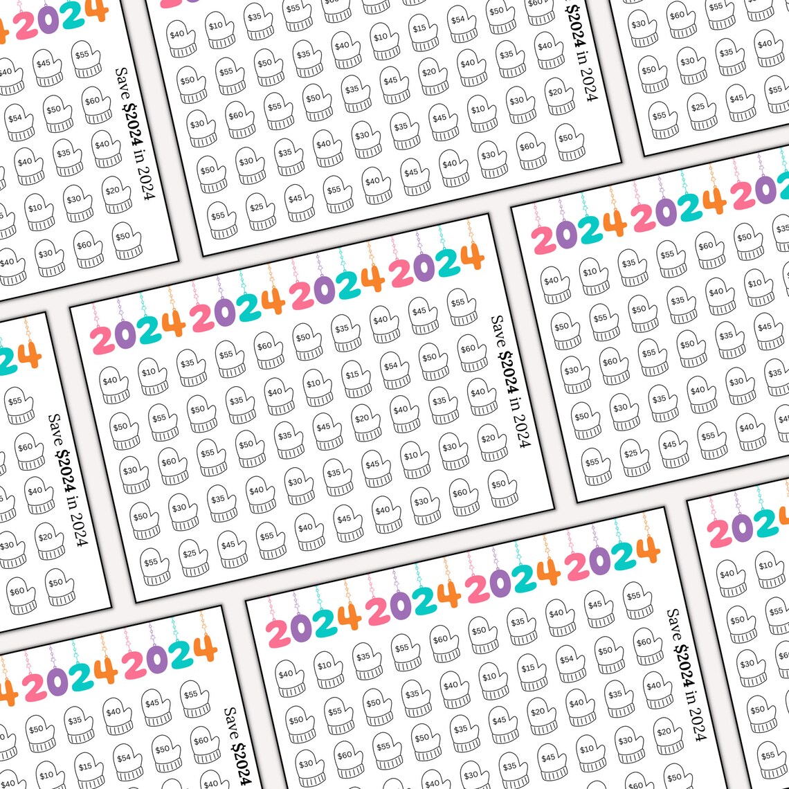 2024 Saving Challenge Tracker Printable, Save 2024 in 2024, 2024 Money Saving, 2024 A4 Size ...