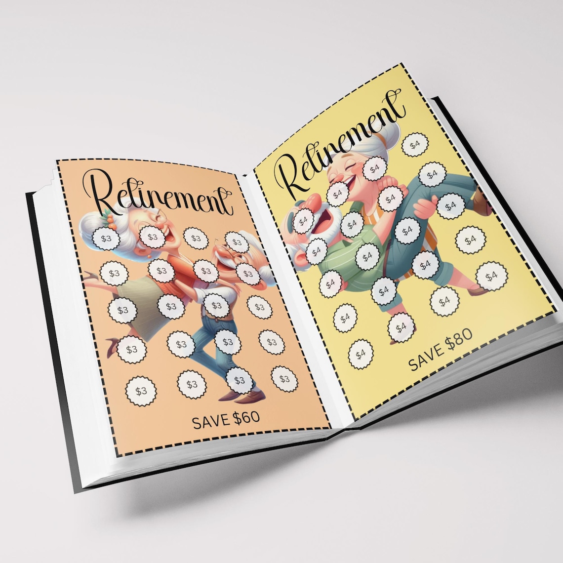 Retirement Old Couple Savings Printable Pack Bundle, Senior Citizen ...