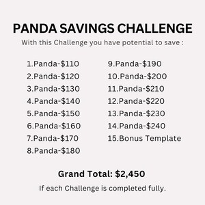 Mini Panda Savings Challenge Printable, Panda Saving Challenges Tracker ...