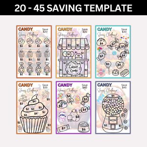A6 Candy Savings Challenge Printable Bundle, Low Income Candy Saving ...