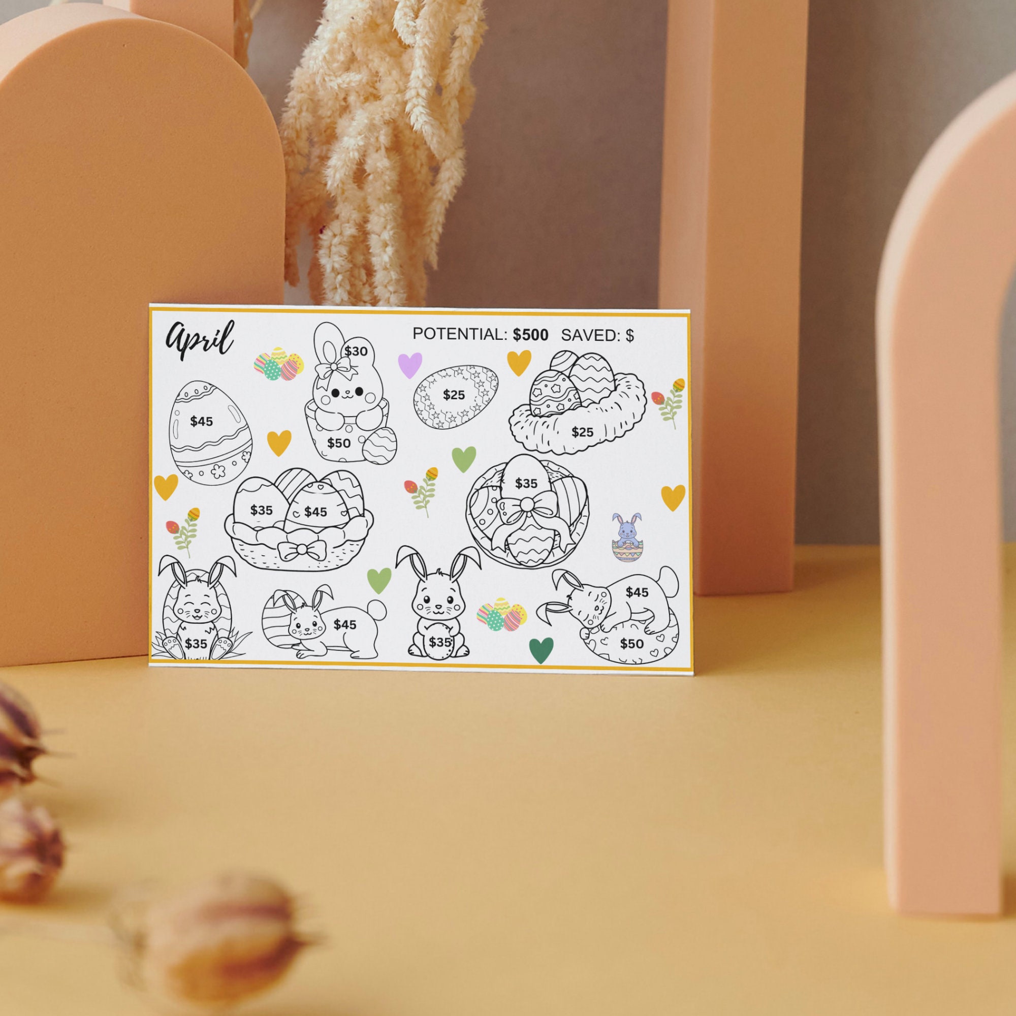 12 Month Color Savings Tracker Bundle, Monthly Savings Challenge ...