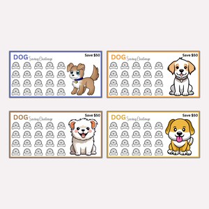 Puppy Themed Savings Challenge Printable, Mini A6 Dog Saving Challenges ...