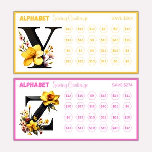 Alphabet Savings Challenge Printable Bundle, Alphabet Low Income Saving ...