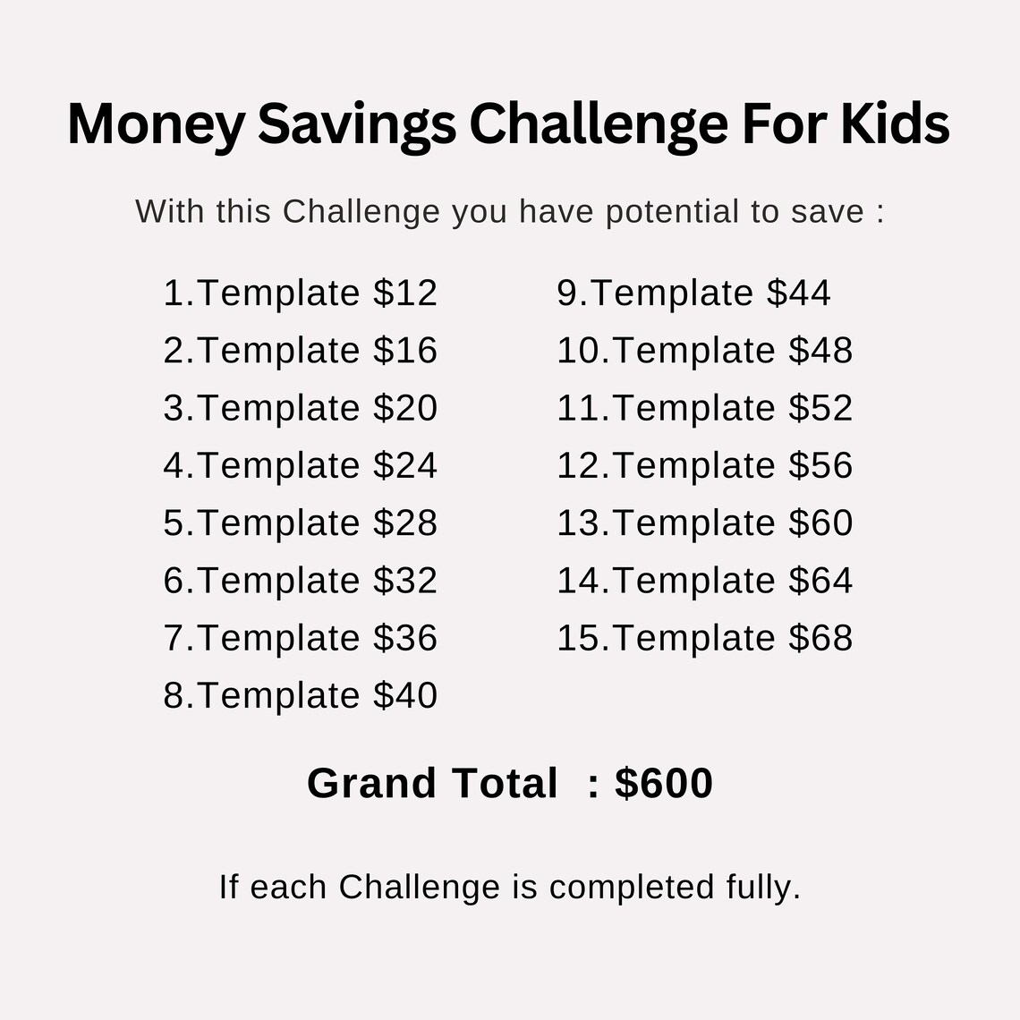Kids Money Savings Challenge Printable, A6 Kids Mini Saving Challenges ...