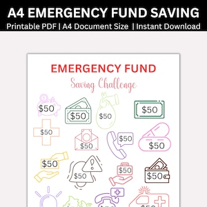 Emergency Fund Savings Challenge Printable, Emergency Saving Challenges ...
